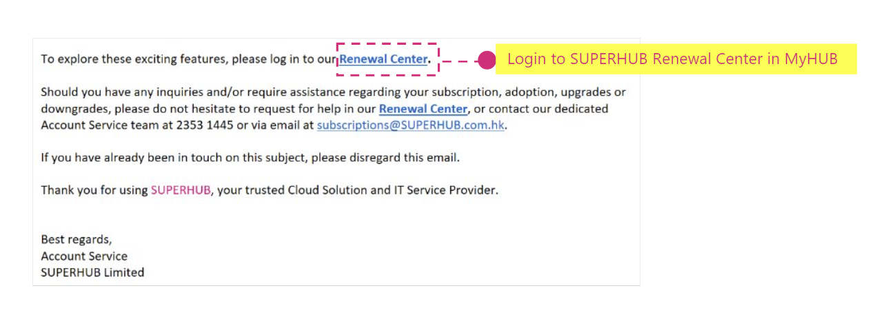 SUPERHUB | User Guide for Renewal Center
